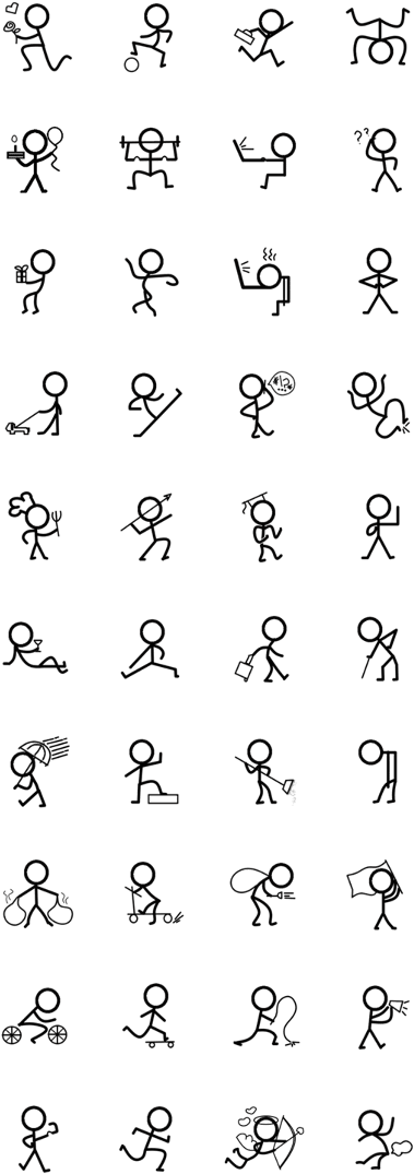 Download Sell Line Stickers Stickman - Black-and-white PNG Image with ...