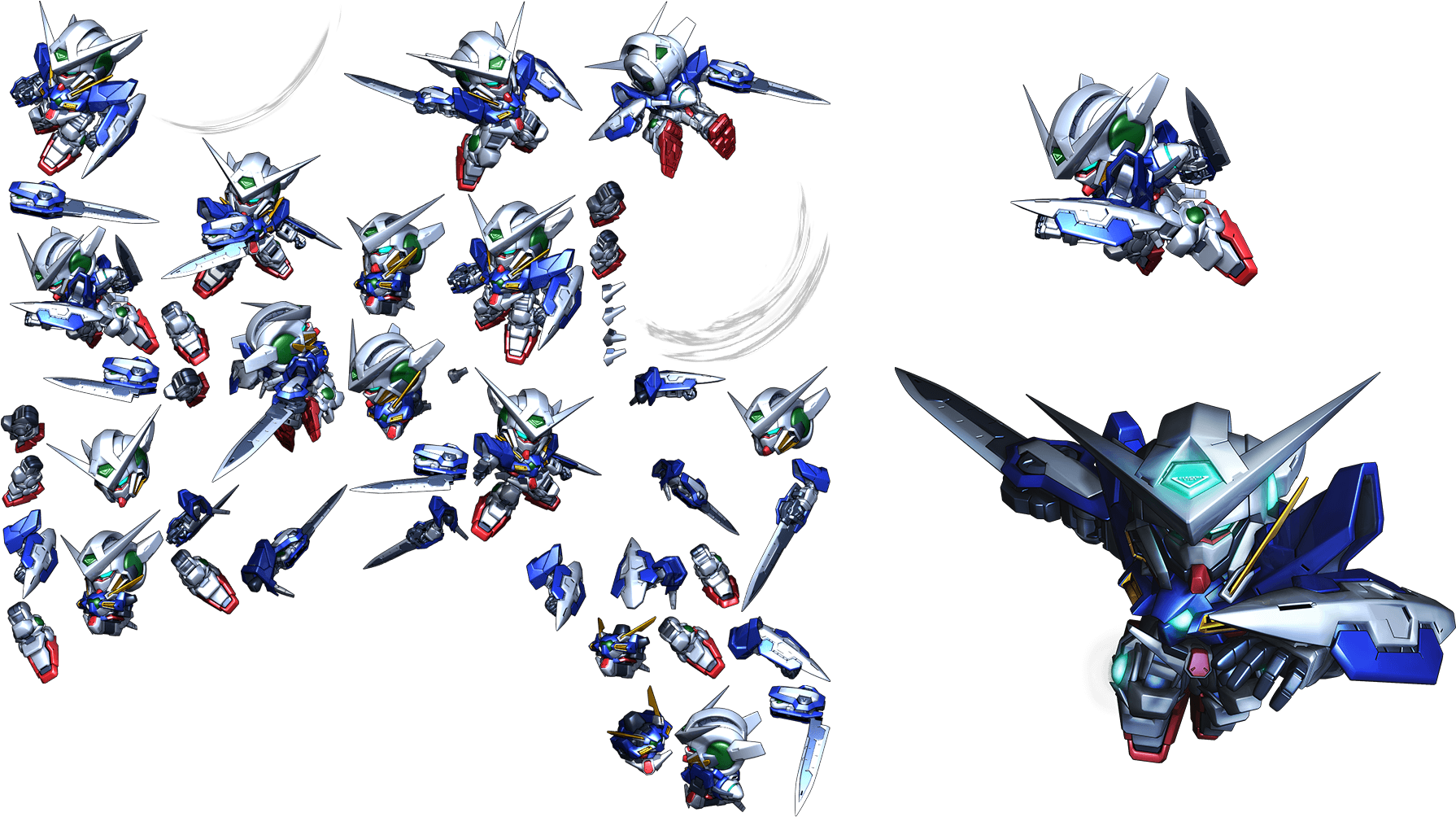 Download Click For Full Sized Image Gundam Exia - Gundam 00 Sprites PNG ...