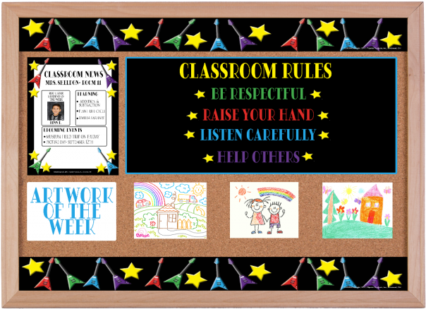 Download Rs003 Rock Star Border Trim Decorated Bulletin Board - Graphic ...