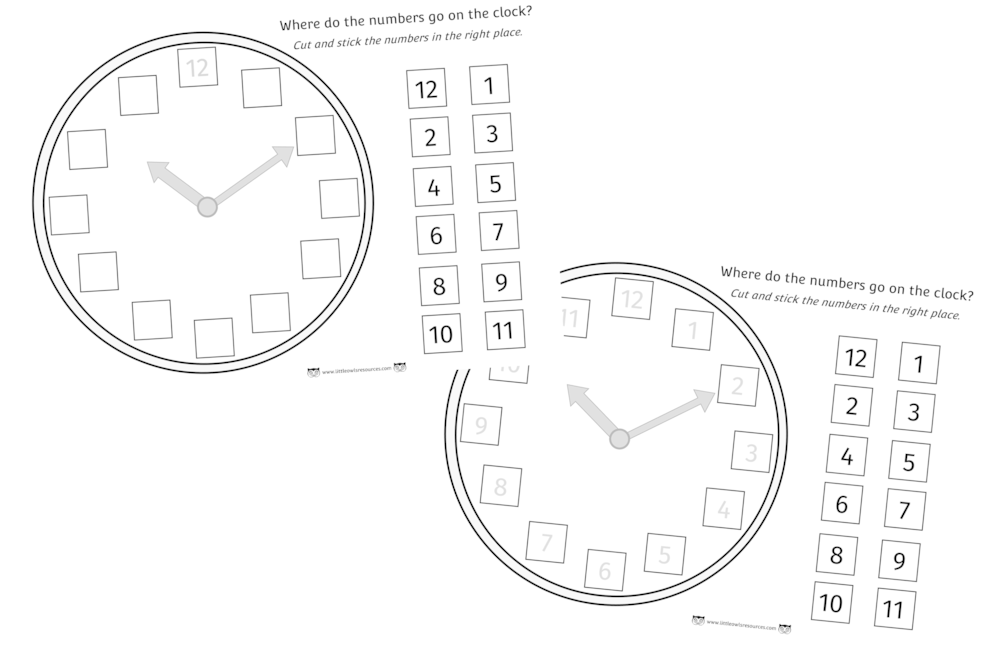Clock Numbers Cut And Stick Activity - Clock Numbers Printable - Free ...
