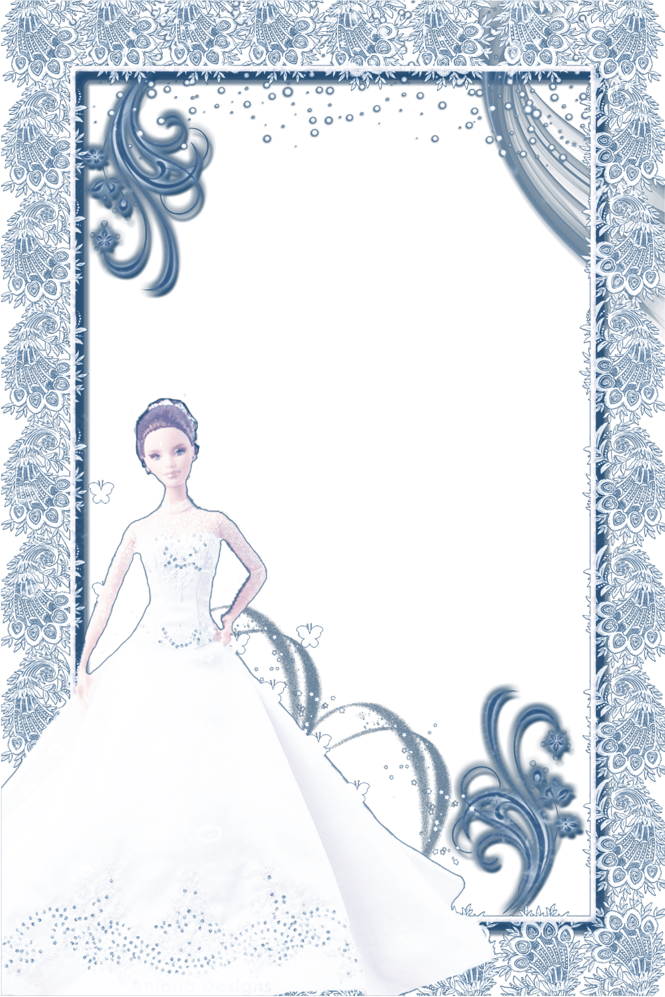 Download Mq Blue Barbie Frame Frames Border Borders Glitter ...
