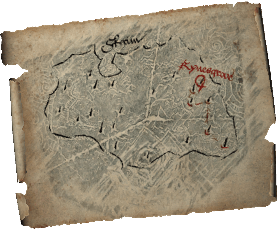 Download Map Of Dragon Burials - Skyrim Map Of Dragon Burials PNG Image ...