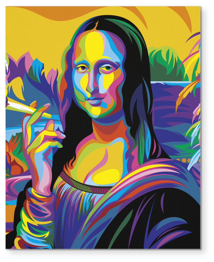 Download Mona Lisa Smoking Colorful Art Canvas - Louvre, Mona Lisa PNG ...
