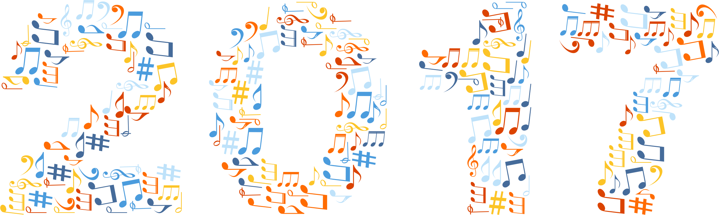 Clipart Colorful Music Notes Clipart No Background - Png Music Notes ...