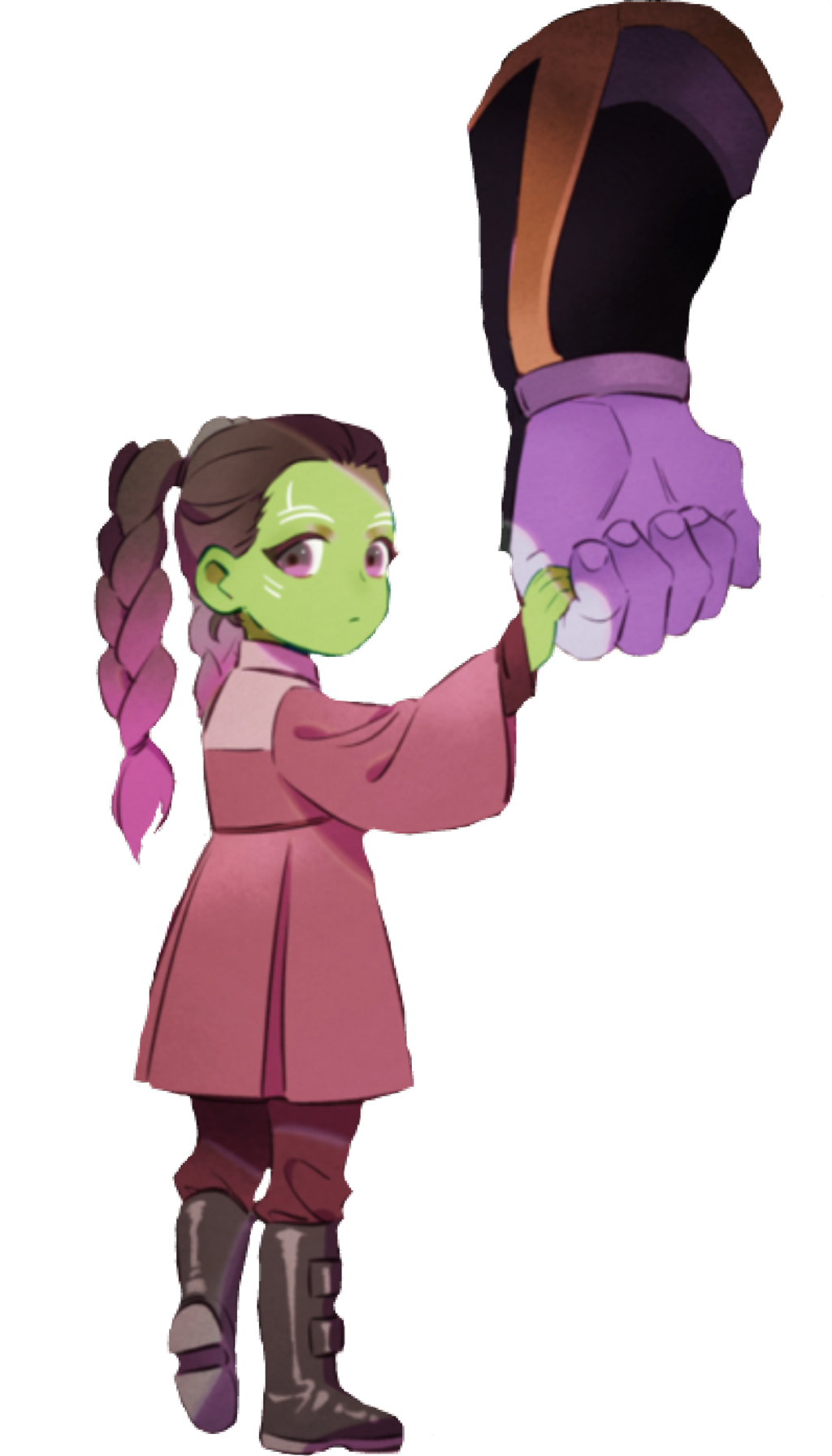 Download Gamora Sticker - Thanos And Little Gamora PNG Image with No ...