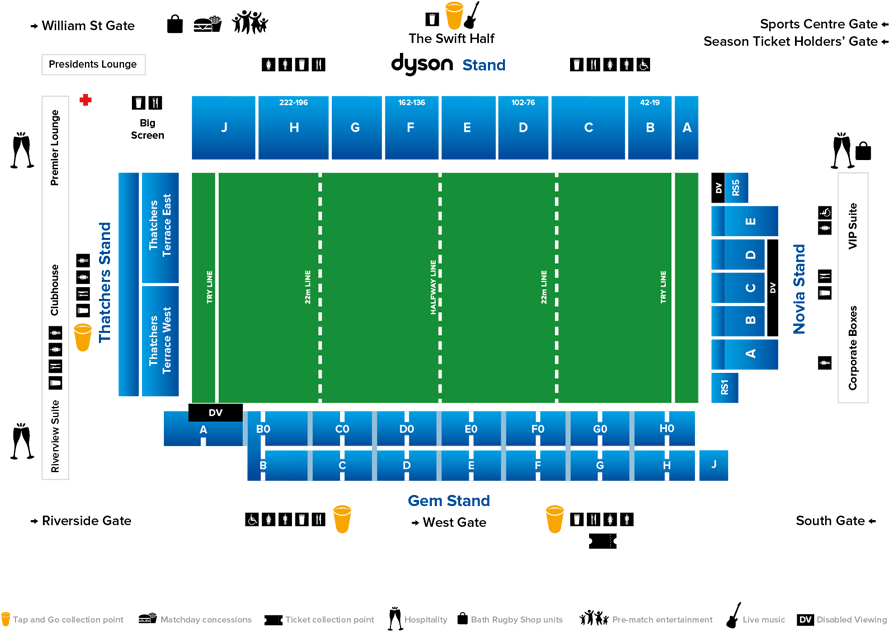 Download Bath City Centre Map - Bath Rugby Stadium Map PNG Image with ...