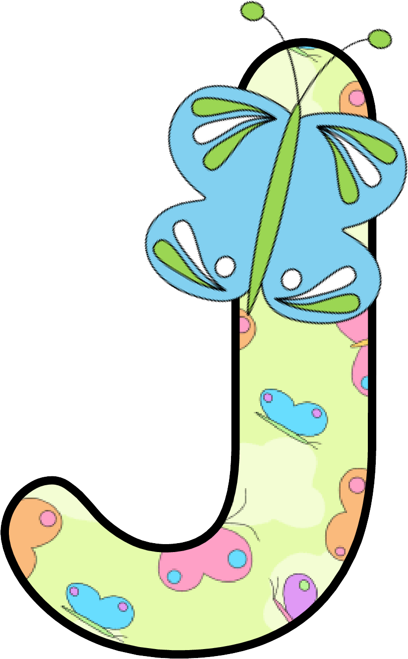 Download Alphabets Clipart Butterfly - Clip Art Letters Design PNG ...