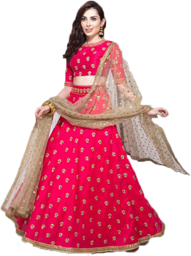 Download Png - Pink And Gold Lehenga PNG Image with No Background ...
