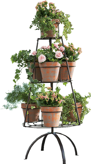 Flower Pots Display Rack, - Flower Pot Display Stand - Free Transparent ...