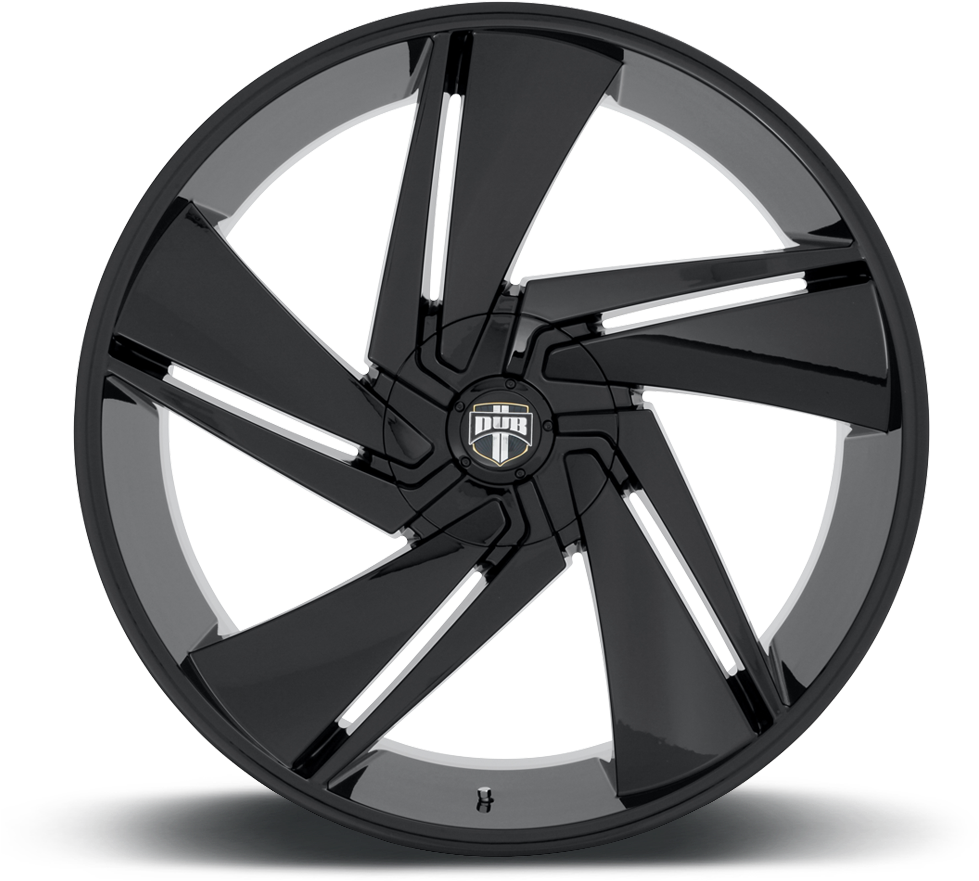 Download 6 Lug Gloss Black - 5 Spoke Black Truck Rims PNG Image with No ...