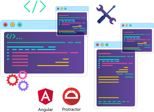Download Protractor Is Using Webdriver For Running Automated - Graphic Design PNG Image with No ...