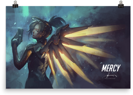 Download Poster Overwatch Mercy Hero Never Die - Overwatch Hd Wallpaper ...