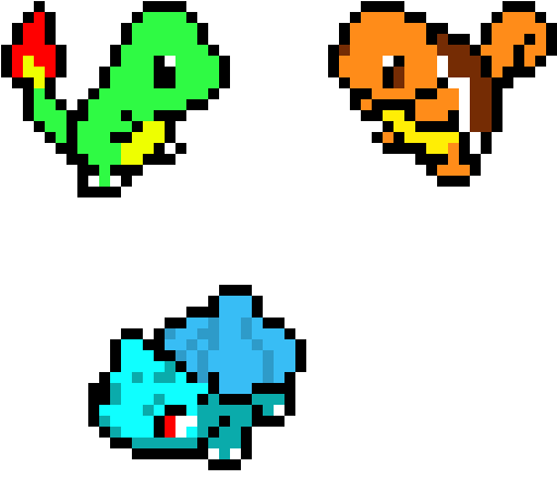 All The Original Pokemon Starters - Sprite Pokemon Pixel Art - Free ...