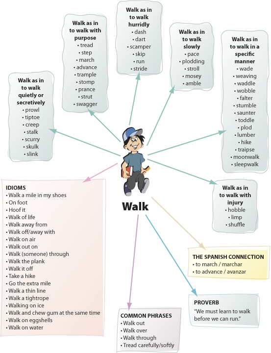 Download E4 Walk Word Web - Slow Walk Synonym PNG Image with No ...