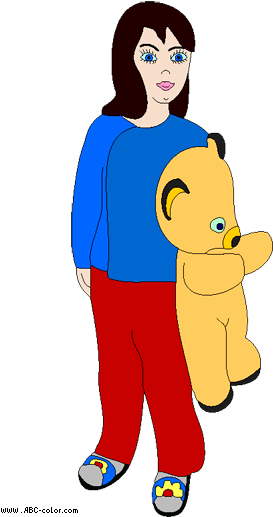 Download Download Bitmap Picture Girl With Teddy Bear - Cartoon PNG ...