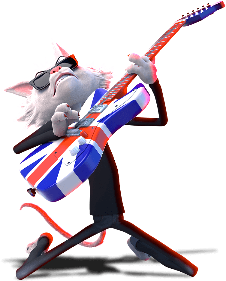 Download Angus Rock Dog Playing Guitar - Rock Dog Angus Scattergood PNG ...