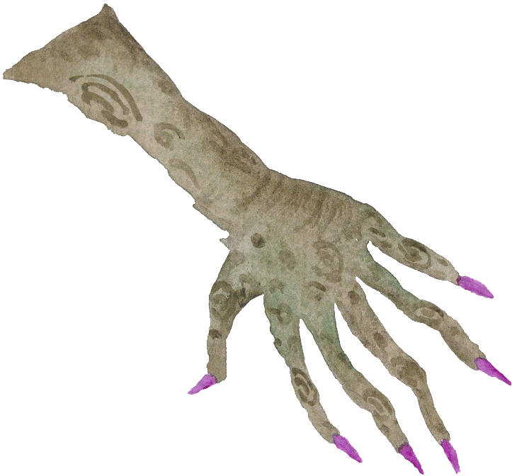 Download Hand Painted Watercolor Magic Hand Halloween Transparent ...