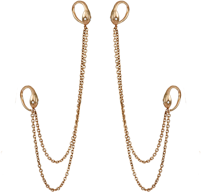 Download E Snake Chain Ear Piece Web Dbl R85 - Ear Piercing Png ...