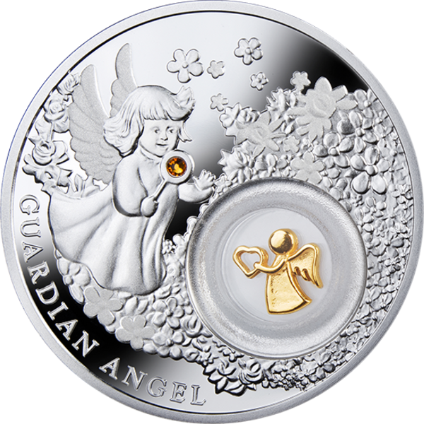 Download Niue 2014 2$ Guardian Angel Proof Silver Coin - Coin PNG Image ...