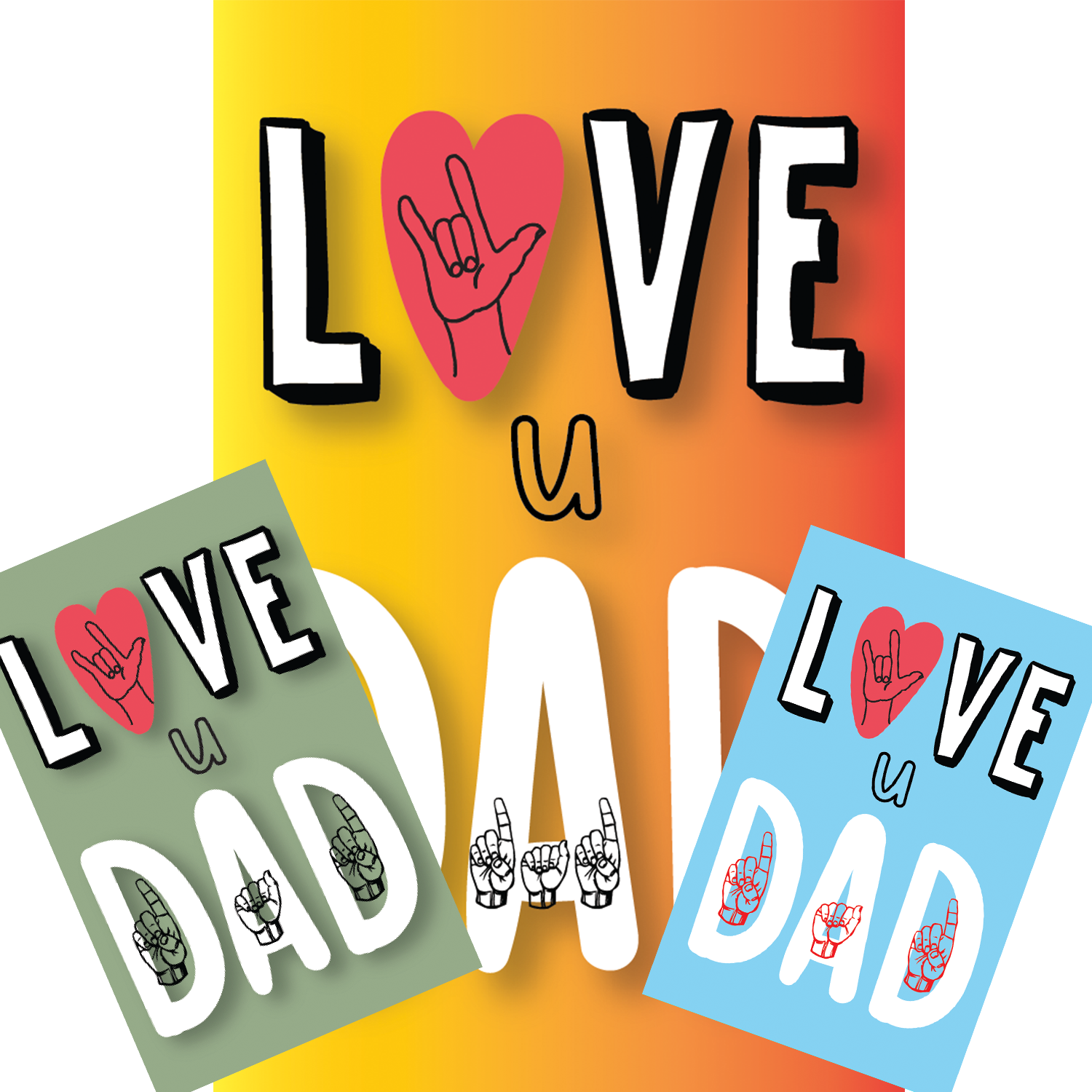 Gc Love U Dad Sign Language - Father - Free Transparent PNG Download ...
