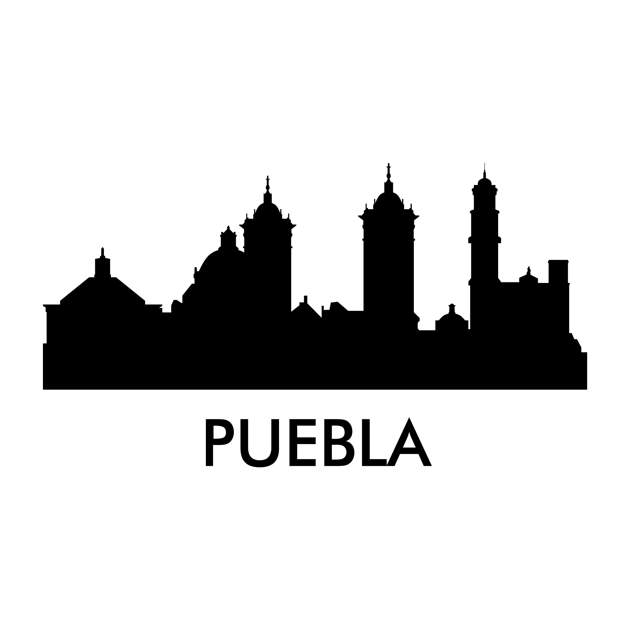 Puebla Skyline Decal - Puebla Silhouette Novelty Metal License Plate Lp ...