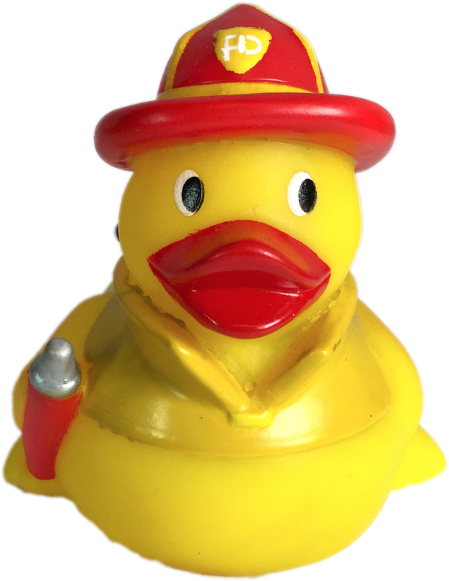 Download Fireman Rubber Duck With Red Helmet, Oxygen Tank, Coat, - Bath ...