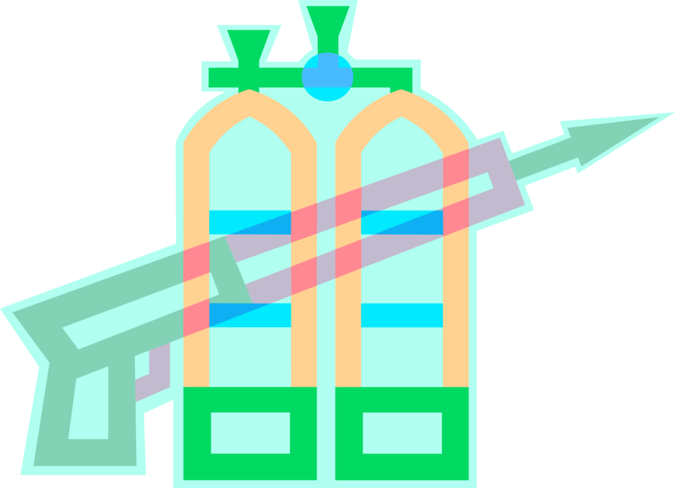 Download Vector Illustration Of Scuba Diving Tanks With Spear ...