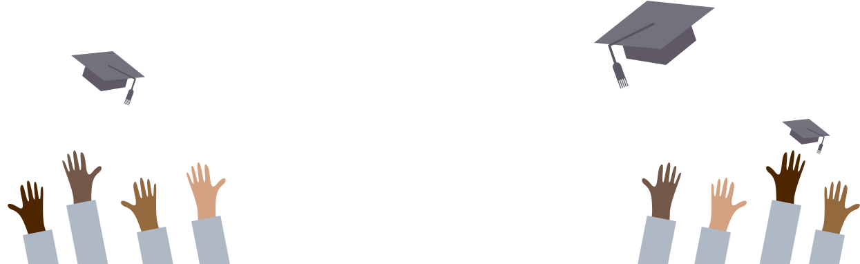 Illustration Of Hands Throwing Up Graduation Caps - Illustration - Free ...