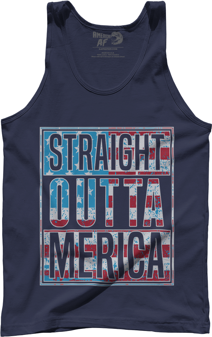 Download Straight Outta Merica - Active Tank PNG Image with No ...