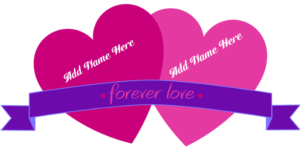 Download Forever Love Heart Names Banner - Graphic Design PNG Image ...
