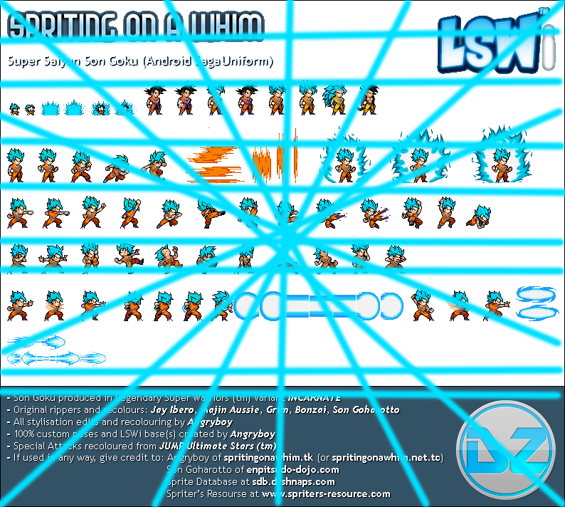 Ssgss Goku Sprite Sheet - Free Transparent PNG Download - PNGkey