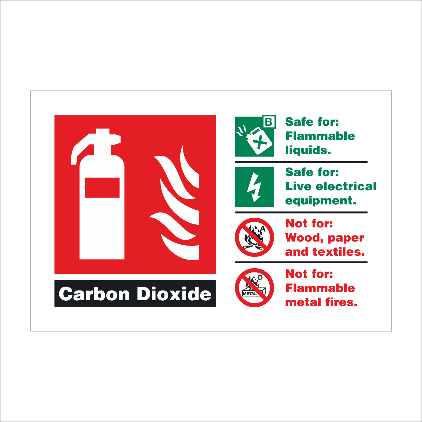 Rf504l Carbon Dioxide/co2 Identification Sign - Fire Extinguisher Water ...
