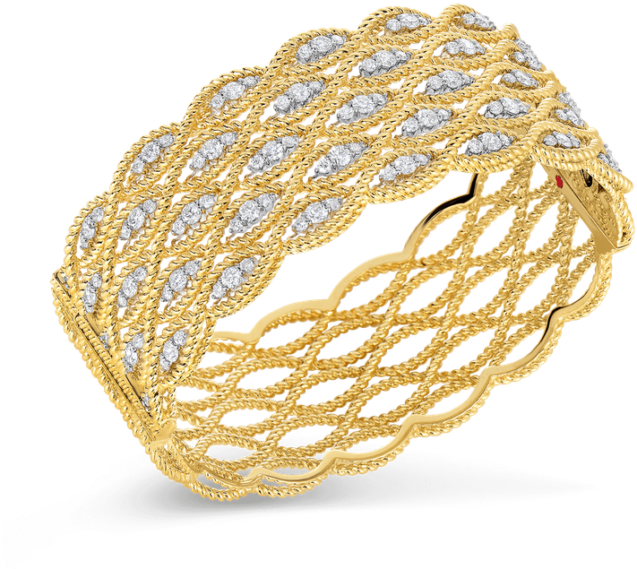 Download Roberto Coin 5 Row Bangle With Diamonds - Roberto Coin PNG ...