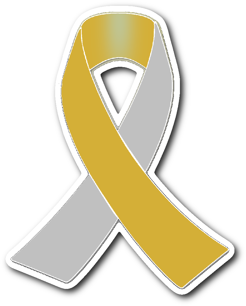 Download Silver And Gold Awareness Ribbon Sticker - Awareness Ribbon ...