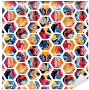 Download Watercolor Hexagon Seamless Pattern Wall Mural • Pixers ...