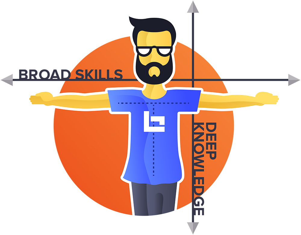 Download T-shaped Illustration Showing Broad Skills And Deep - Cartoon ...