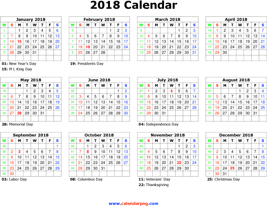 Download Download Calendar 2018 Png File For Designing Projects ...