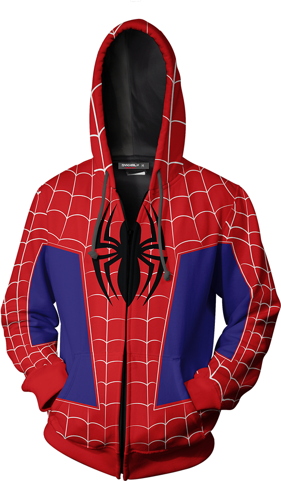 Into The Spider Verse Peter Parker Cosplay Zip Up Hoodie - Spider Man ...