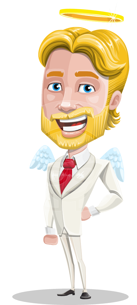 Angel Man Vector Cartoon Character Aka Aron - Cartoon - Free ...