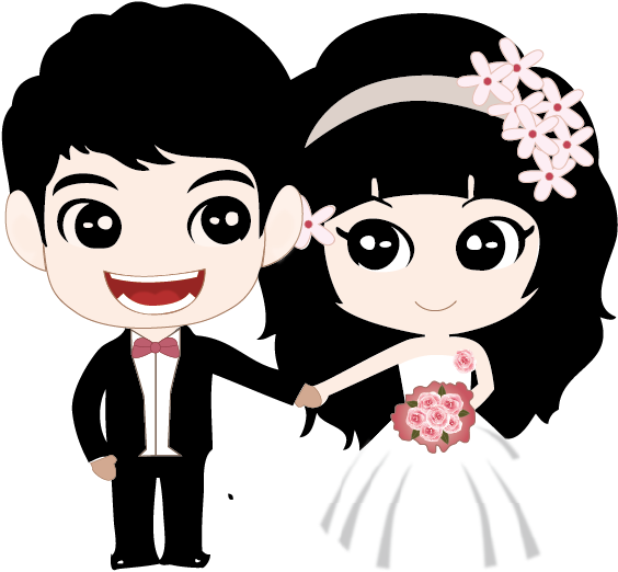 Download 720 X 673 4 - Groom And Bride Chibi PNG Image with No ...