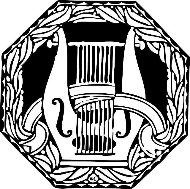 Music, Wreath, Musical, Lyre, Strings, String - Drum And Lyre Logos ...