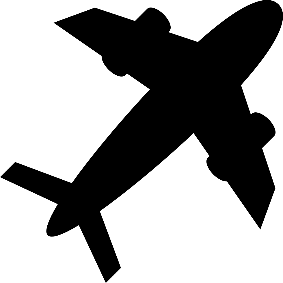 Download Plane Diagonal Silhouette - Plane Flat Icon Png PNG Image with ...