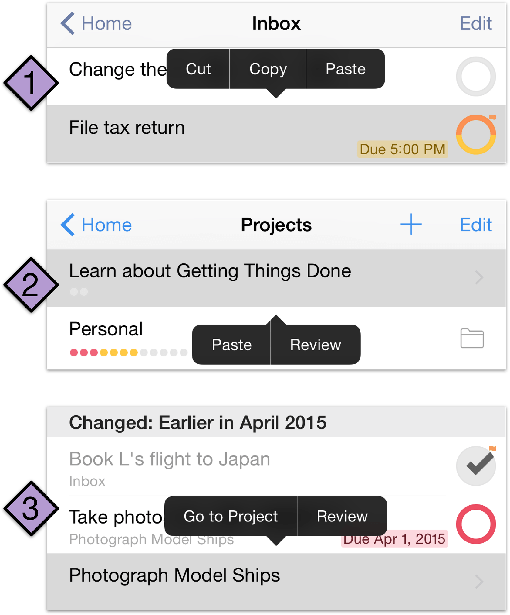 Download Contextual Menus In Omnifocus 2 For Ios - Ios Context Menu PNG ...