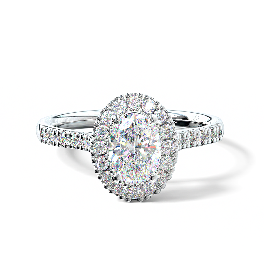 Download The Browns Oval Halo Diamond Ring - Vintage Stone Engagement ...