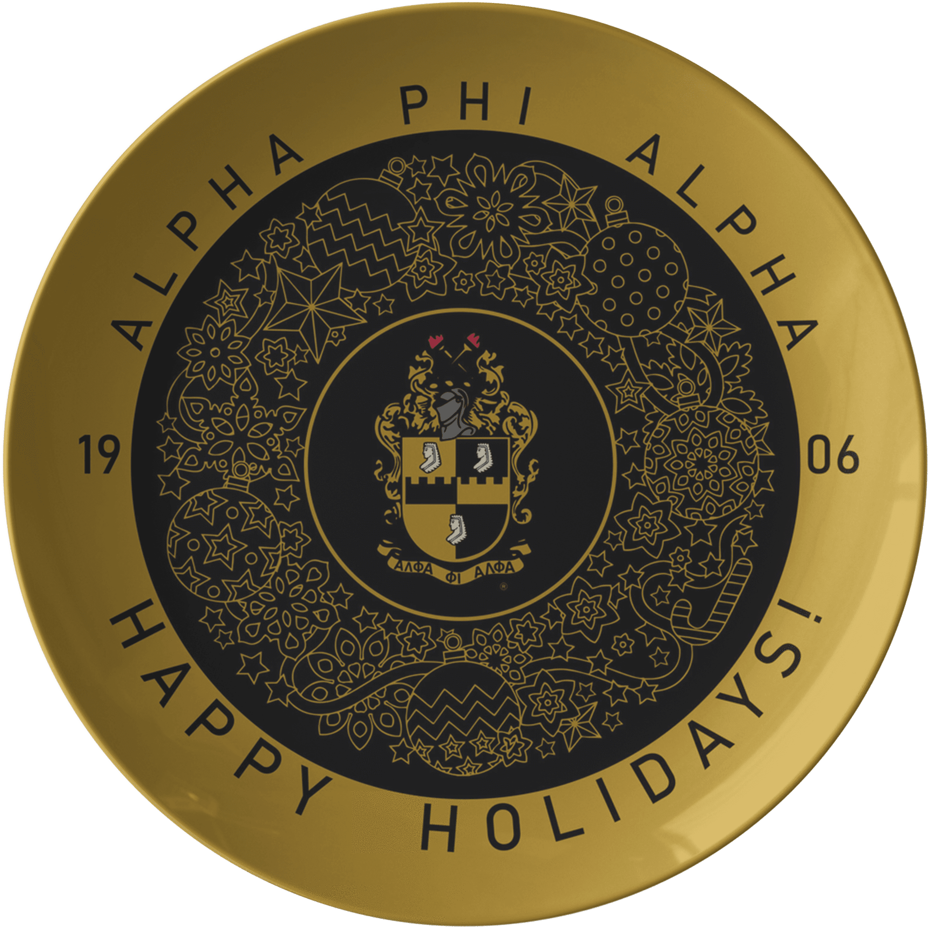Download Alpha Phi Alpha Christmas Plate - Alpha Phi Alpha PNG Image ...