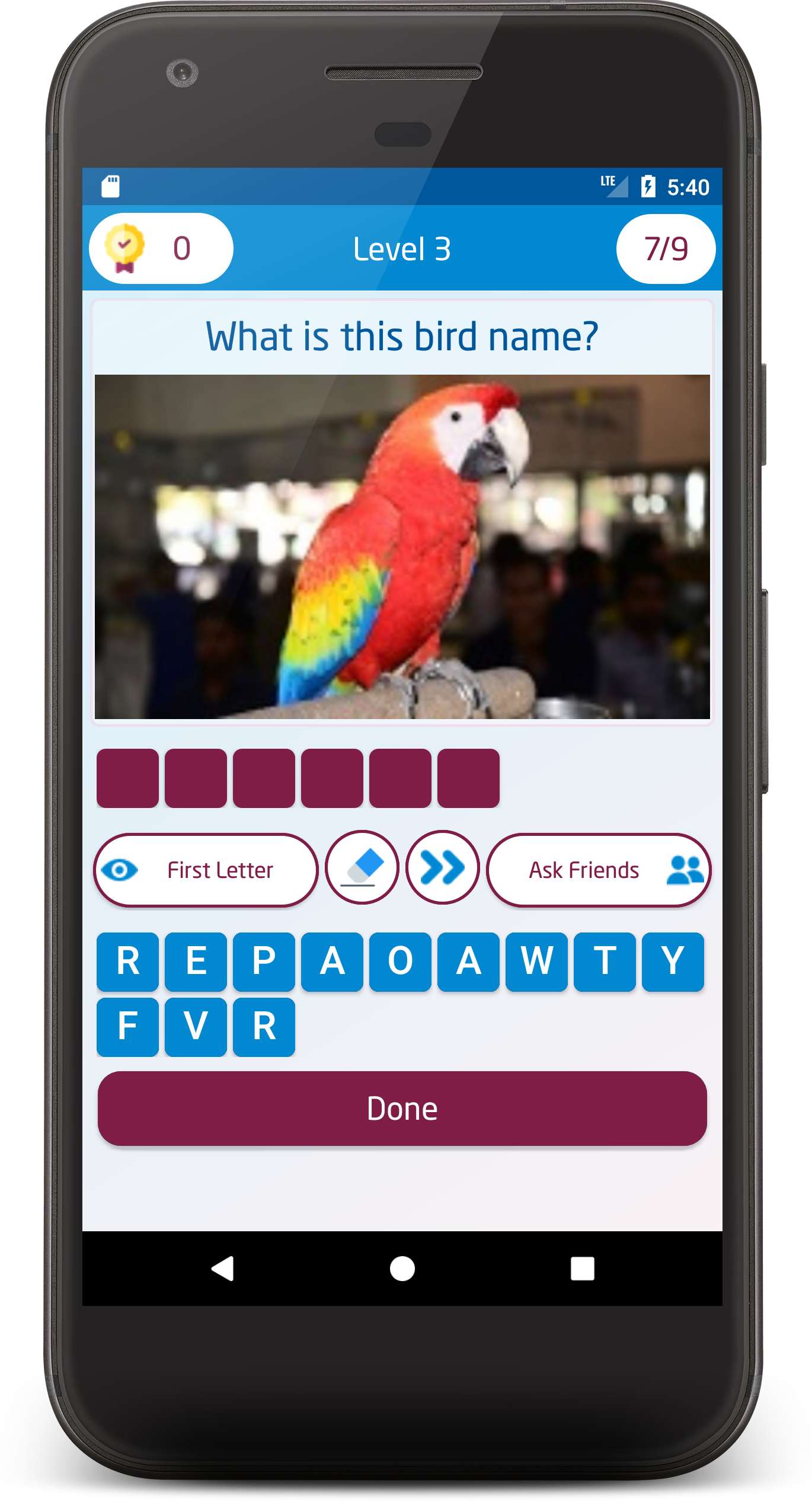 Download Offline Word Quiz Image Guess Puzzle Game For Android - Macaw PNG Image with No ...