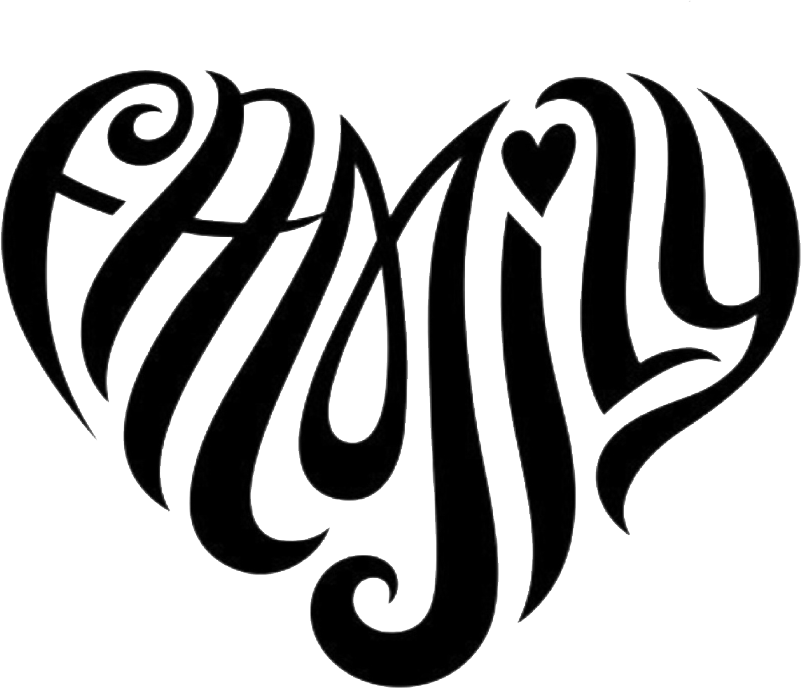 Download Family Heart - Word Family In A Heart PNG Image with No ...