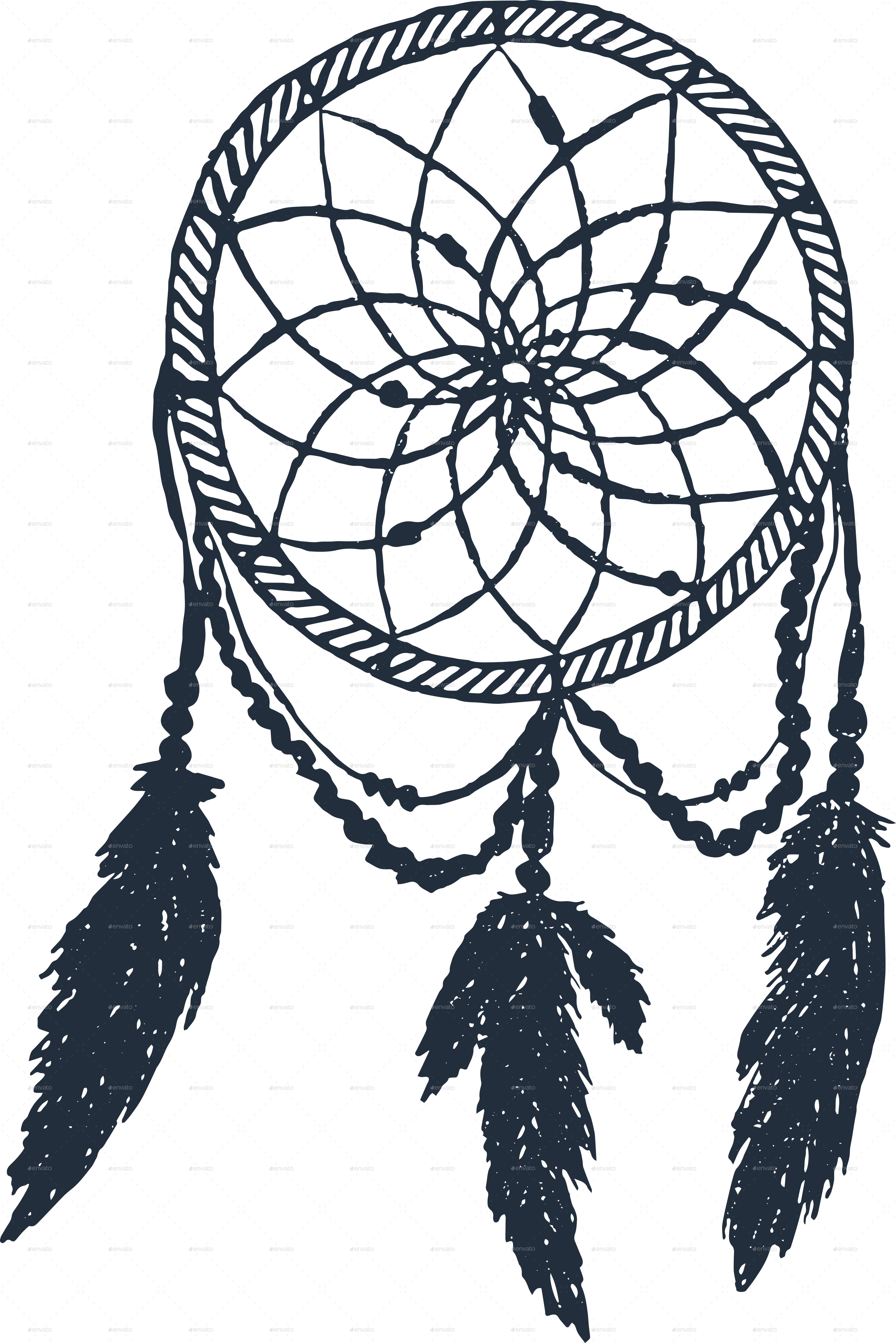 Download Hipster Drawing Dreamcatcher - Tribal Dream Catcher Drawing ...