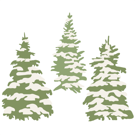 Winter Tree Set Svg Scrapbook Title Winter Svg Cut - Winter Pine Trees ...