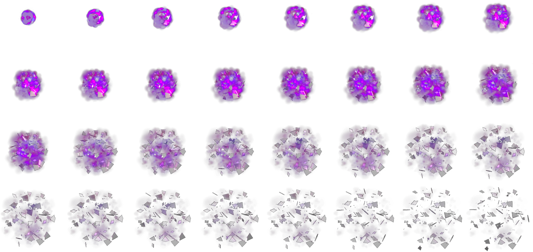Download Explosionfull - Purple Explosion Sprite Sheet PNG Image with ...